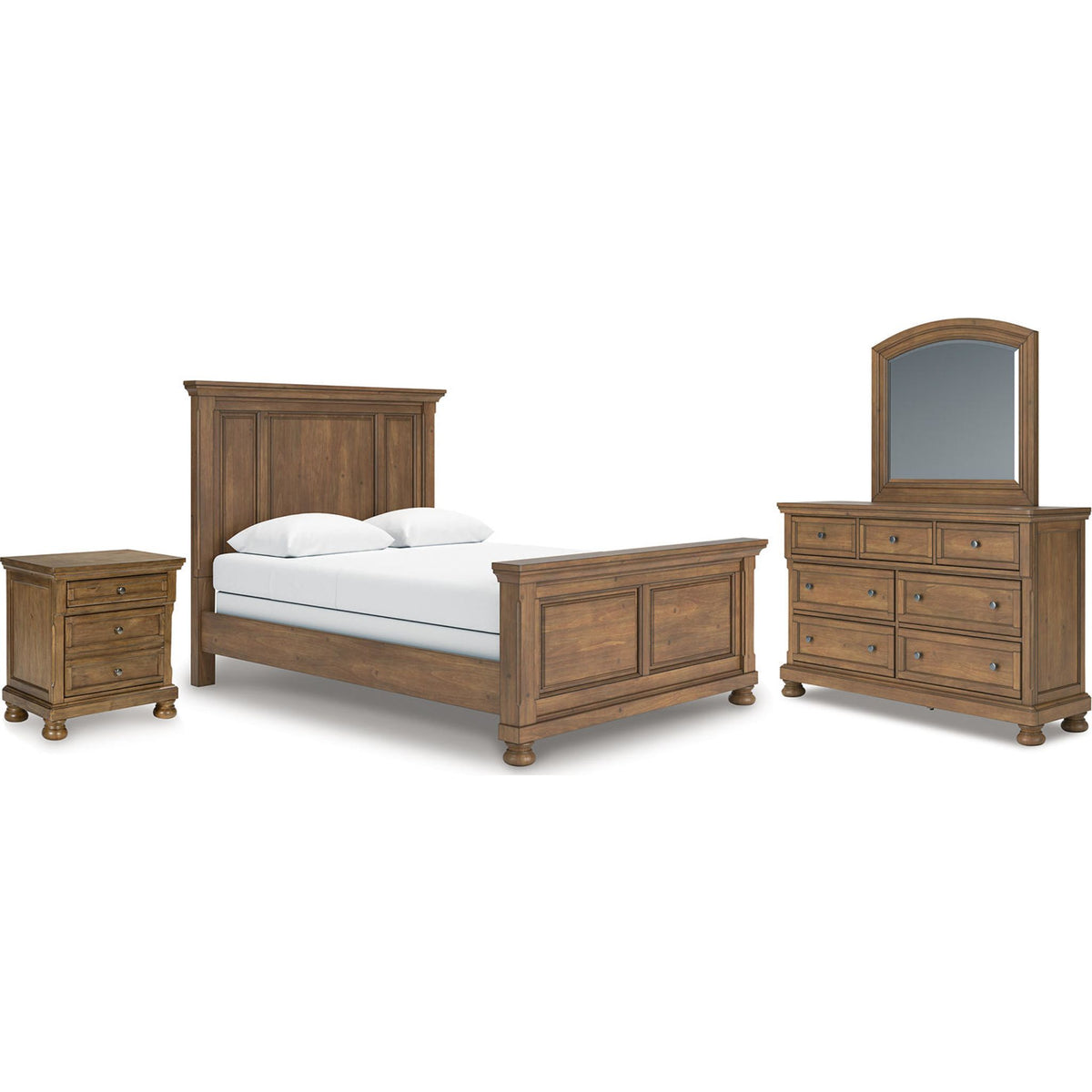 Feddinger 6 Piece Queen Panel Bedroom - Medium Brown | Meubles Klomie ...
