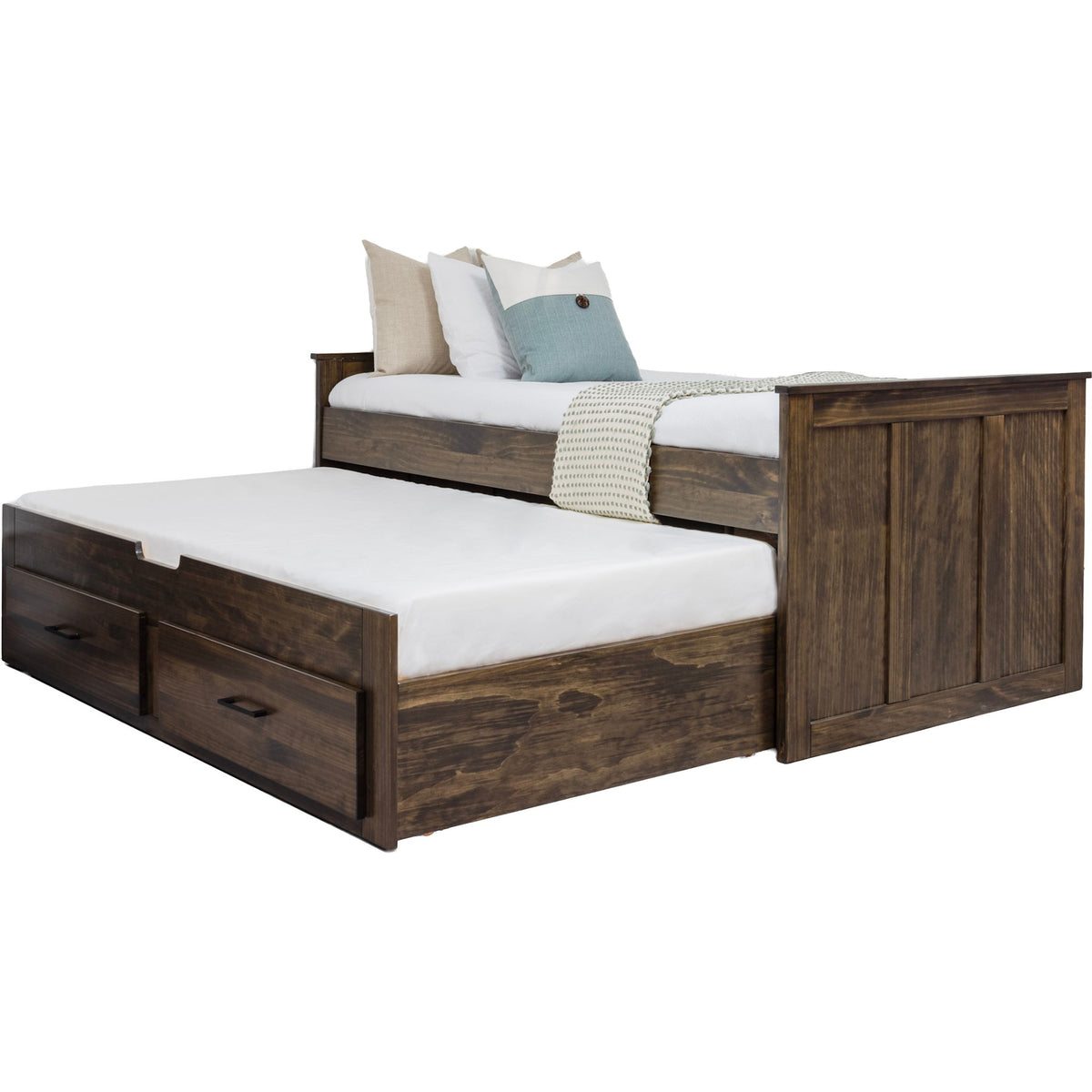 Vera Twin Trundle w/Drawers - Truffle | Meubles Klomie Furniture