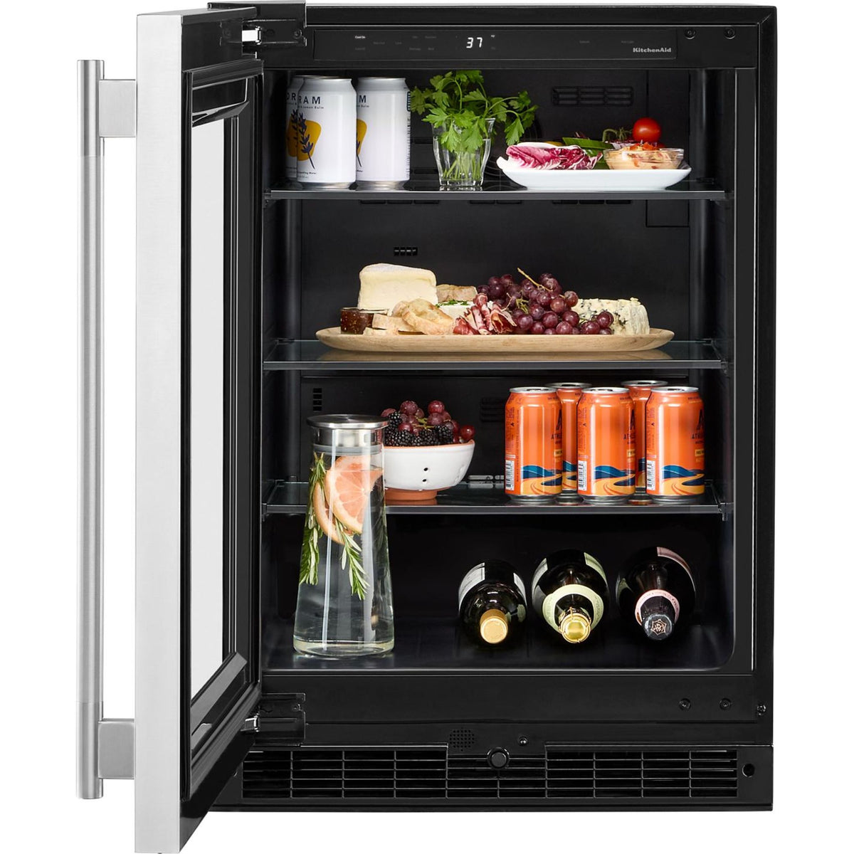 KitchenAid 24" Undercounter Refrigerator with Glass Door - Black Cabin ...