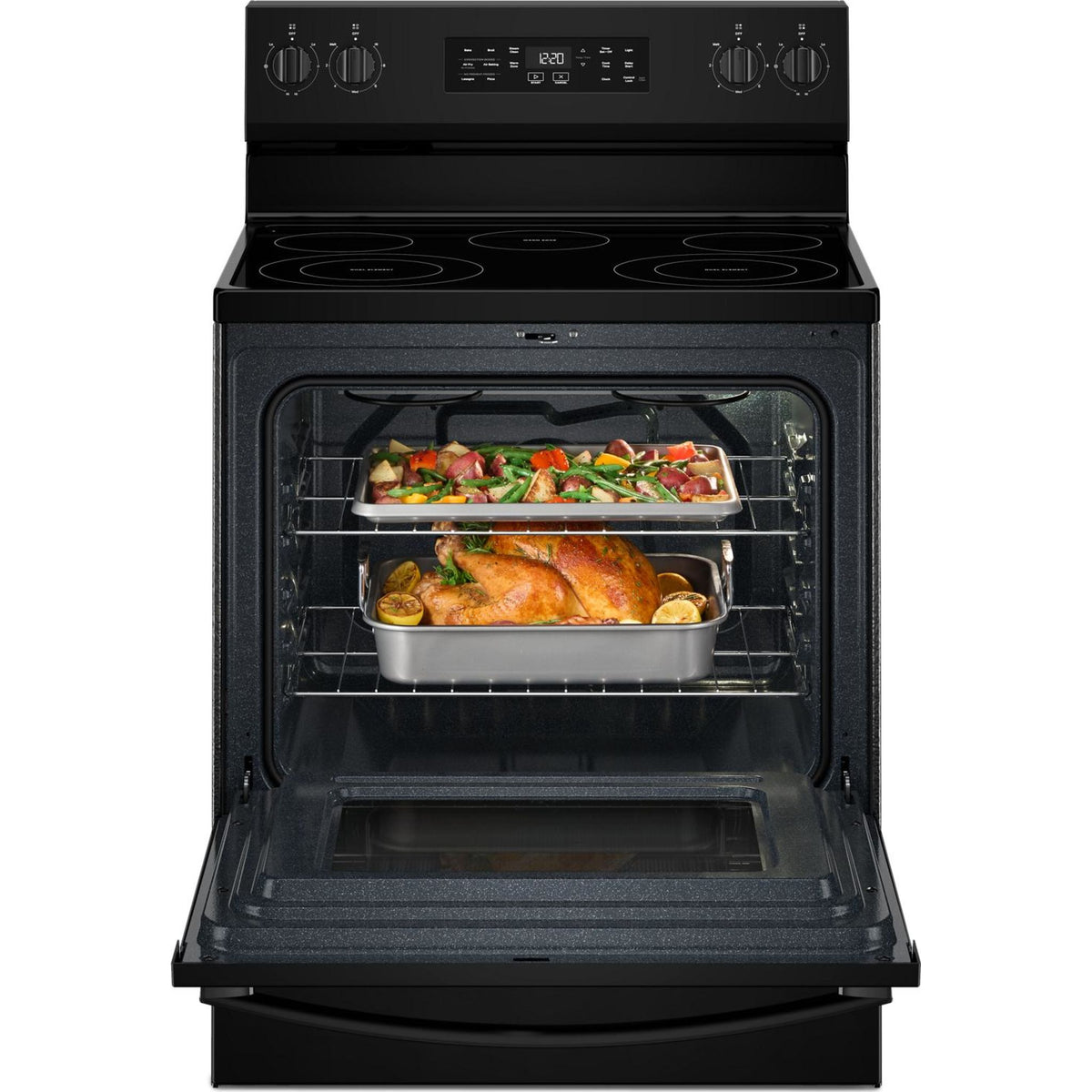 Whirlpool 30-inch Electric Range with Air Cooking Technology -Black (Y ...
